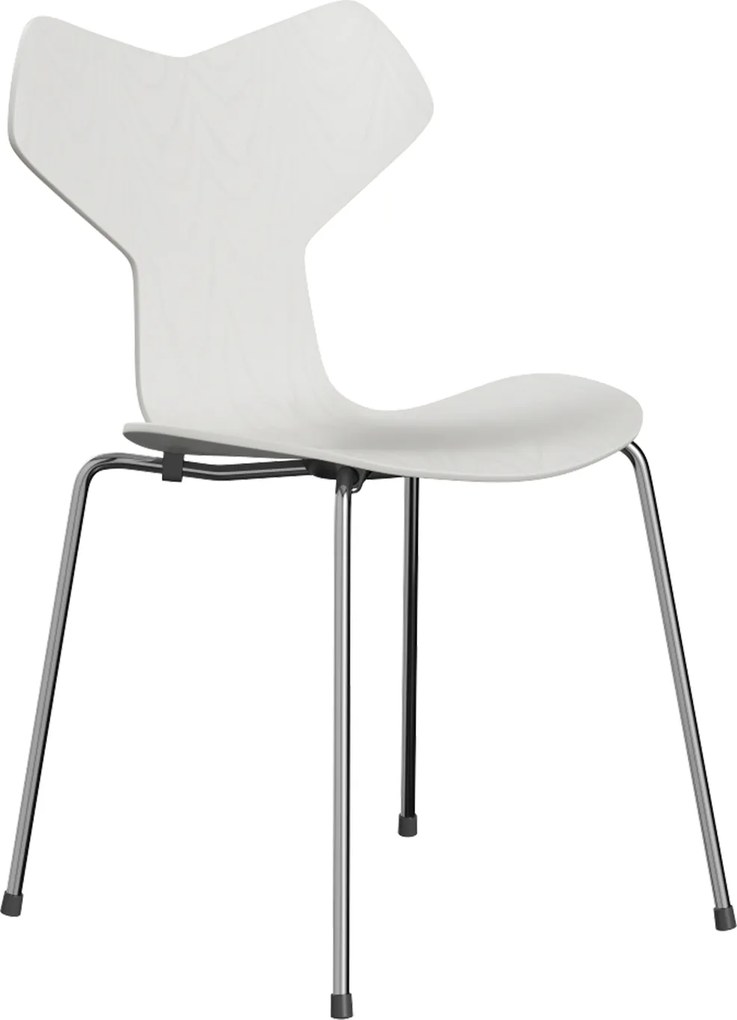 Výprodej Fritz Hansen designové jídelní židle Grand Prix - bílá skořepina/ chromová podnož