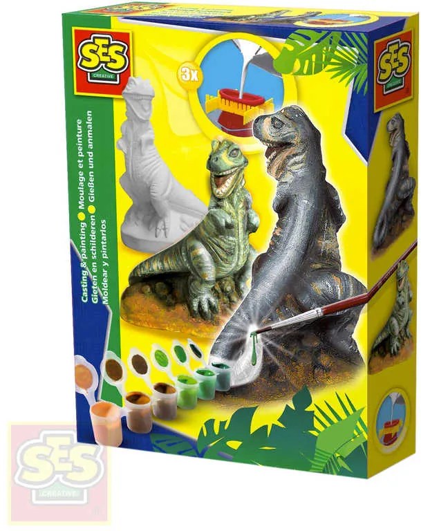 SES CREATIVE Sádrový T-Rex kreativní set k odlévání z gumové formy 01283