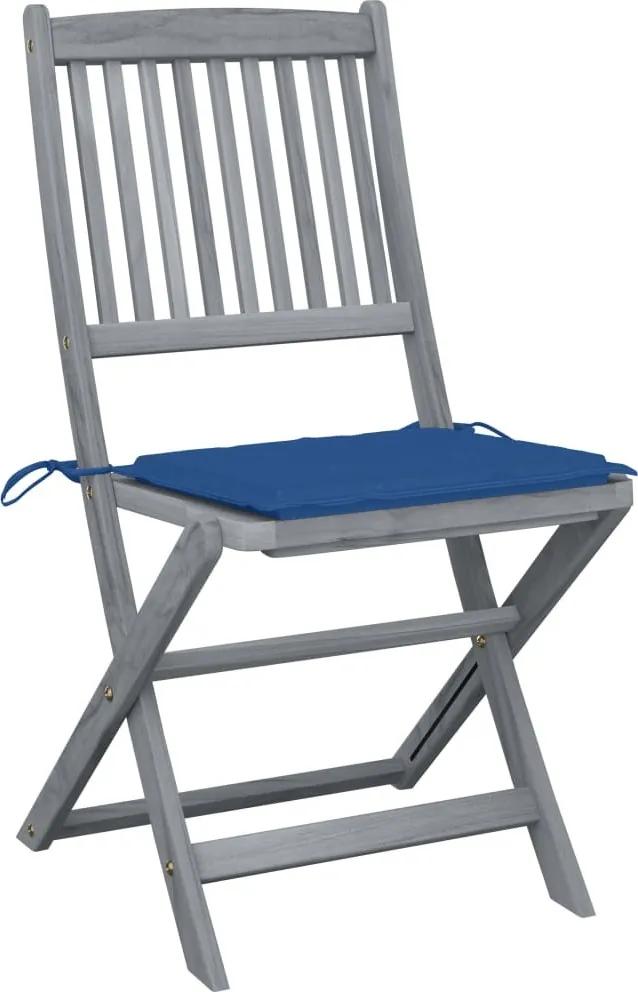 vidaXL Skládací zahradní židle s poduškami 6 ks masivní akáciové dřevo [3065446] Barva: Zelená
