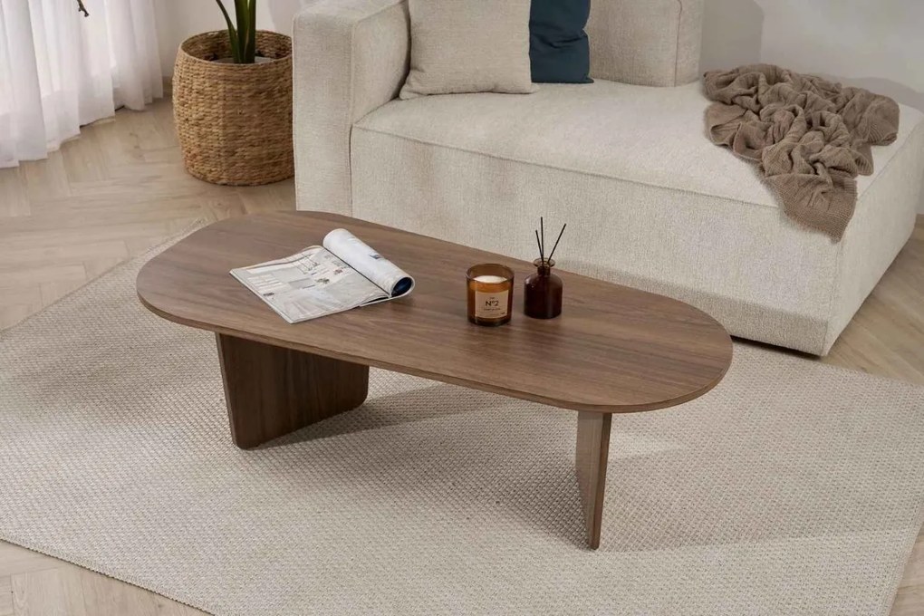 Designový konferenční stolek Nephrite 130 cm vzor ořech