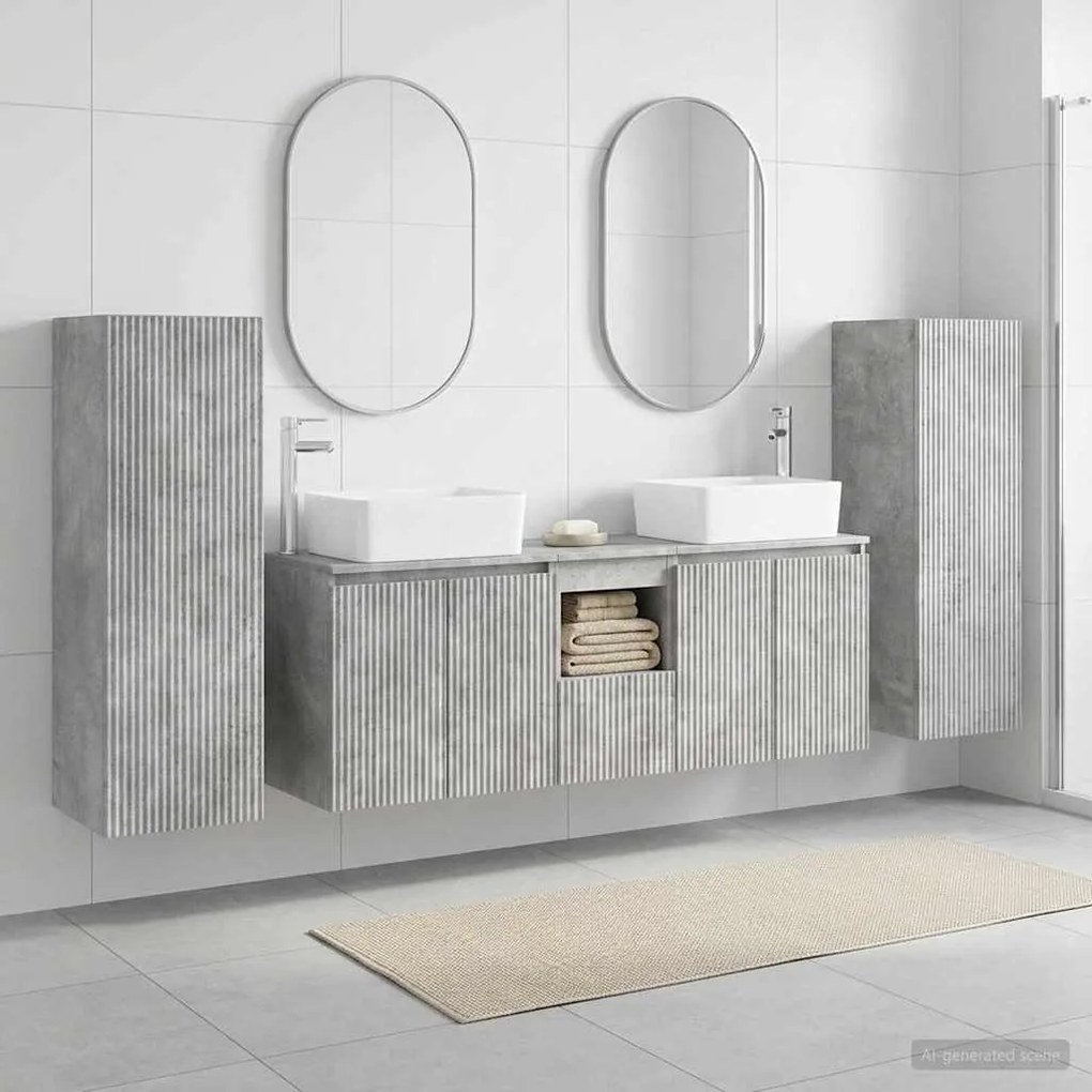 Sada koupelnového nábytku 5 ks Betonově šedá 33 x 34,5 x 100 cm 3405996