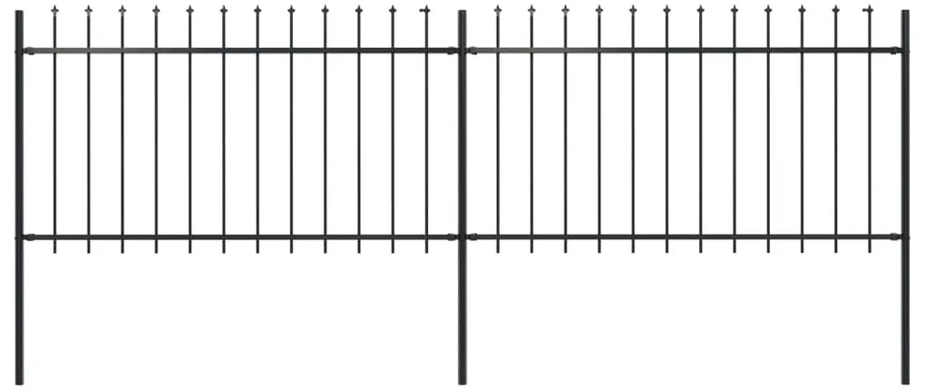 277612 vidaXL Zahradní plot s hroty ocelový 3,4 x 1 m černý