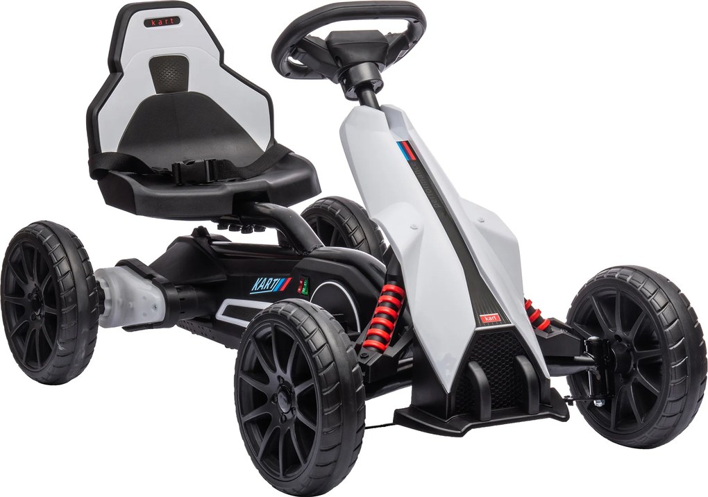HOMCOM Dětský elektrický go-kart 12V 3-5 km/h Drift kart s 2 rychlostními režimy, bezpečnostním pásem, volantem, dětský go-kart pro děti ve věku 3-8 …