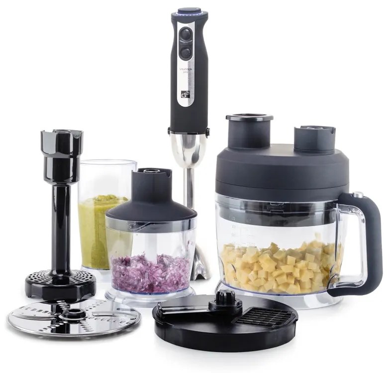 G21 Set G21 mixér VitalStick Pro 1000 W s Food Processorem, Black G21-600862