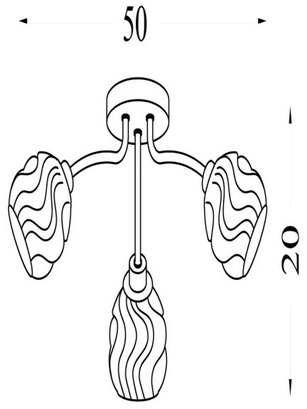 Searchlight 11523-3GO - Přisazený lustr ASTRAL 3xG9/33W/230V zlatá