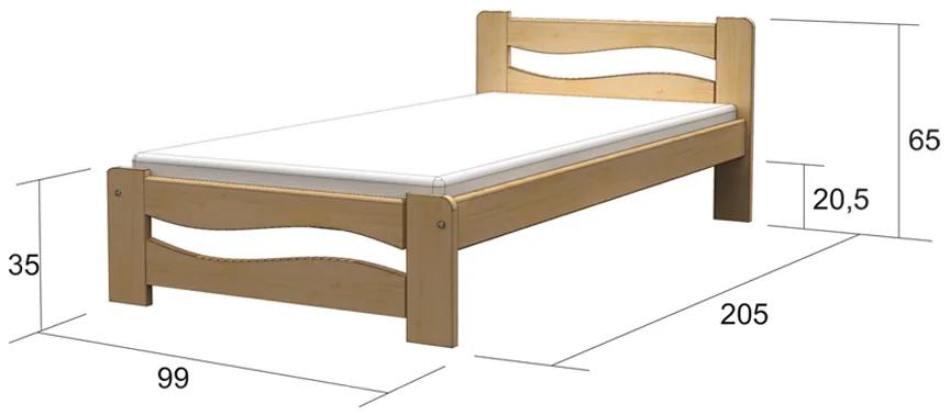 Via-nábytek Postel FALCO masiv borovice 160 x 200 Povrchová úprava postele: Moření odstín olše