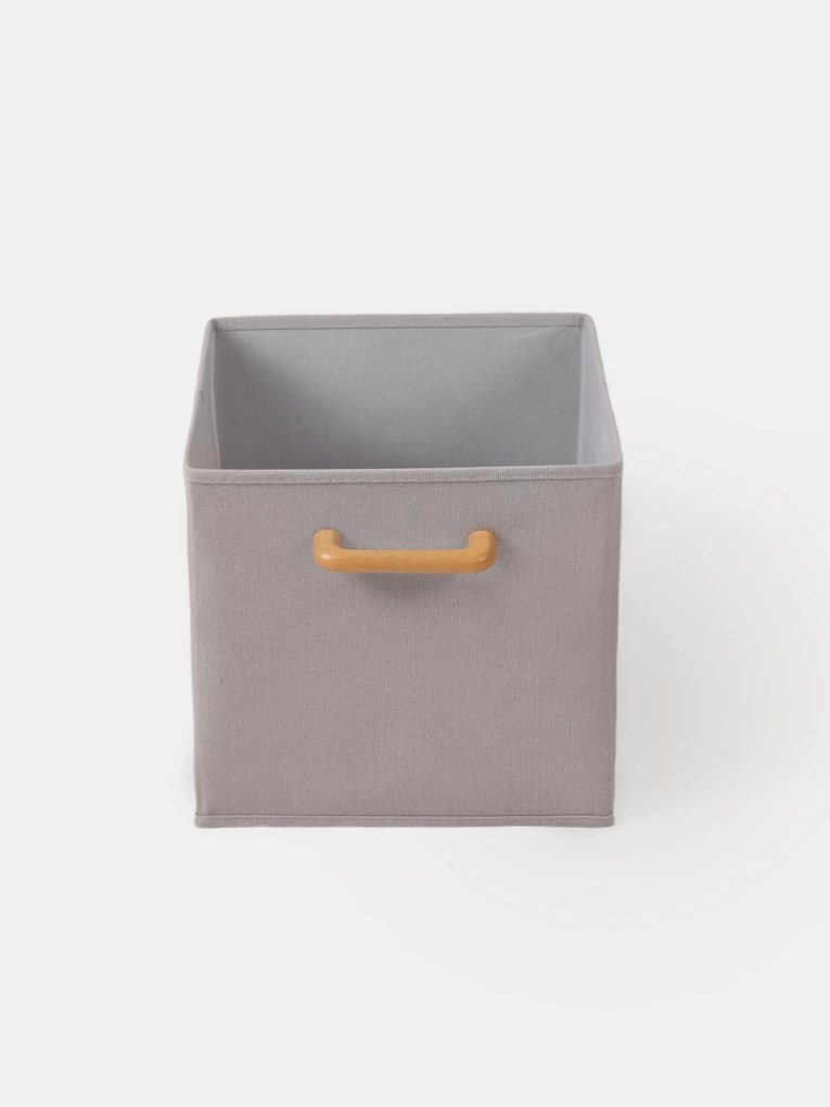 Sinsay - Skládací úložný box s dřevěnou rukojetí - šedá