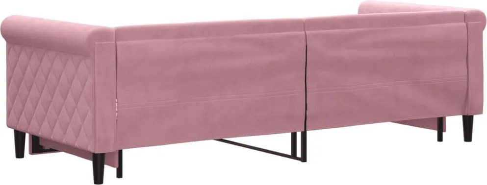 Válenda s přistýlkou růžová 80 x 200 cm samet 3197767