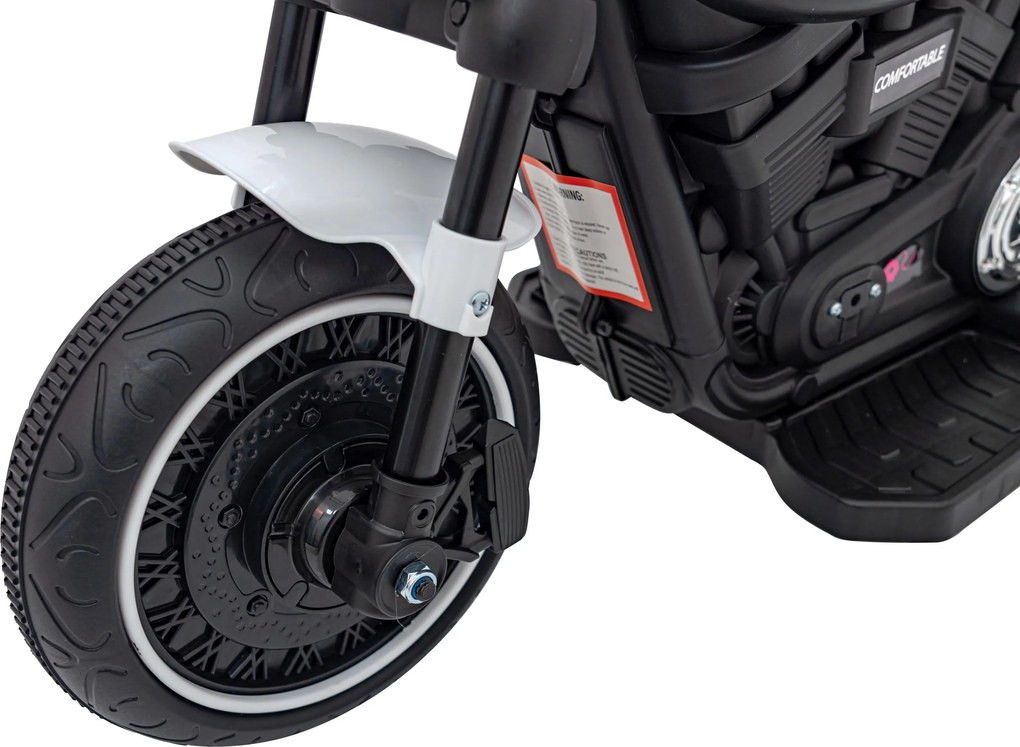 Ramiz Elektrická motorka Chopper FASTER pro děti bílá + FM rádio + audio panel + LED