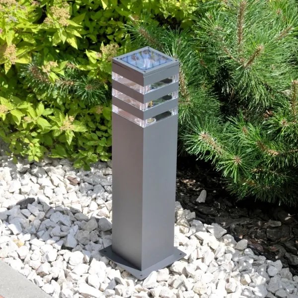 LED RGBW Stmívatelná venkovní lampa TEKSAS 1xE27/9W/230V 44 cm IP44 antracit