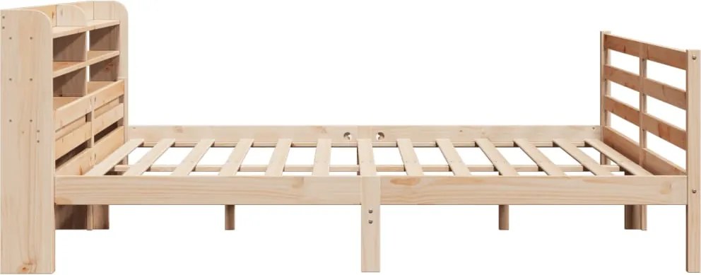 Rám postele s čelem 200 x 200 cm masivní borové dřevo 3306692