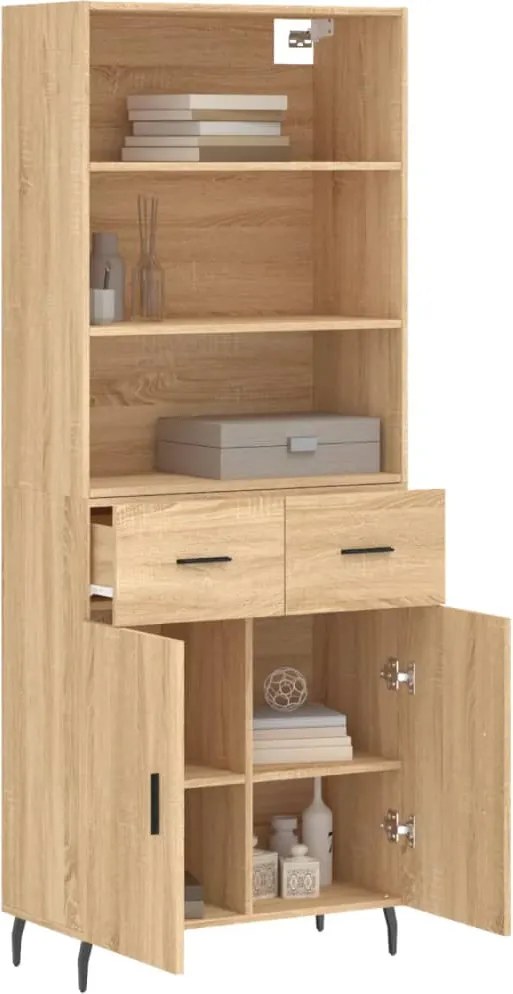 Skříň highboard dub sonoma 69,5 x 34 x 180 cm kompozitní dřevo 3200532