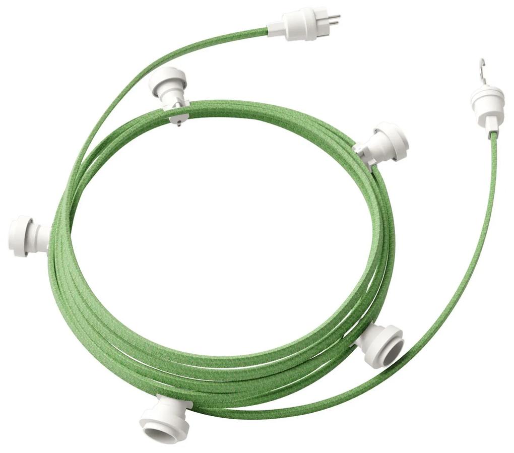 creative cables Hotový světelný řetěz LUMET 7,5 m je sestavený z 5 bílých objímek, háčku a zástrčky Barva kabelu: Bílo-černá - CZ04