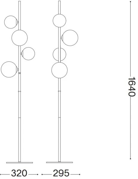 Ideal Lux - LED Stojací lampa PERLAGE 4xG9/3W/230V zlatá/bílá