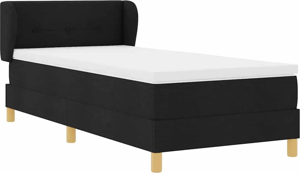 Postel s boxspringem s čelo Černá 80 x 200 cm textil 3340180