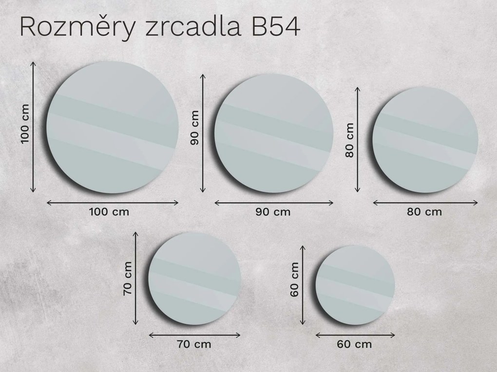 Modré zrcadlo Base B54 60×60