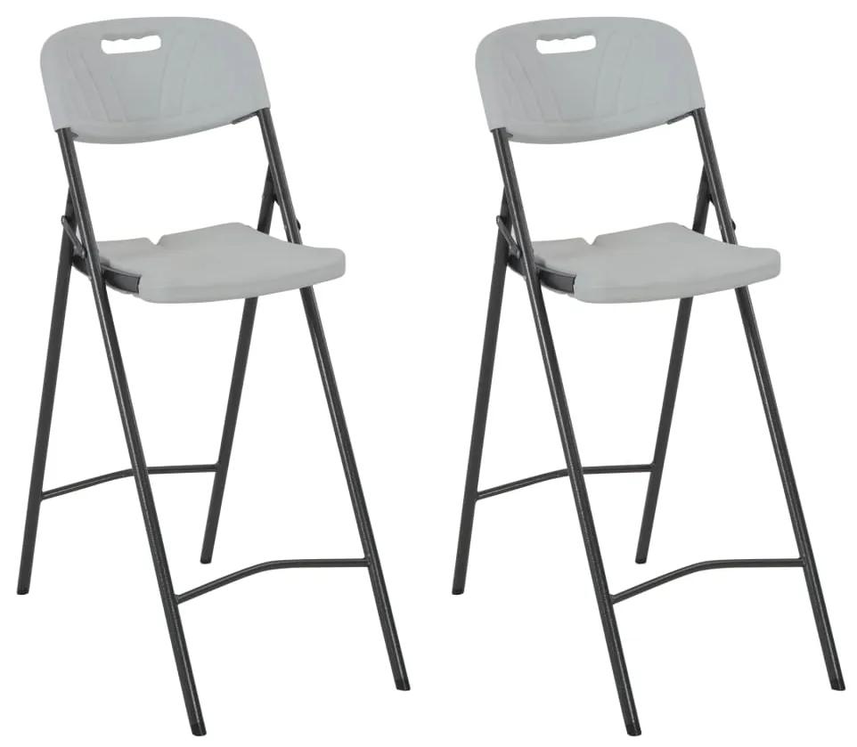 vidaXL Skládací barové židle 2 ks HDPE a ocel bílé
