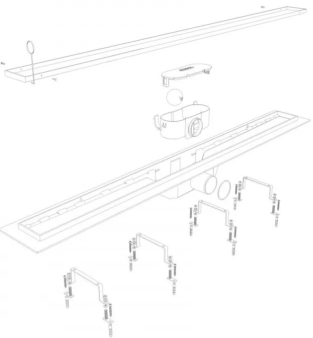 HOPA Odtokový žlab STANDARDline BLACK Rozměr A - 90 cm, Varianta roštu - Medium OLPZLABST89BM