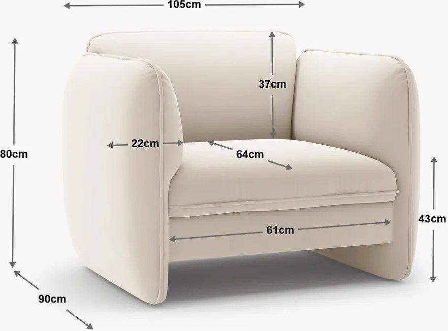 Sametové křeslo v cihlové barvě Georgia – Micadoni