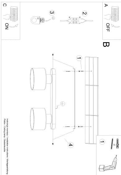 Sollux SL.1130 - Stropní svítidlo SAVAR 2xE27/60W/230V černá