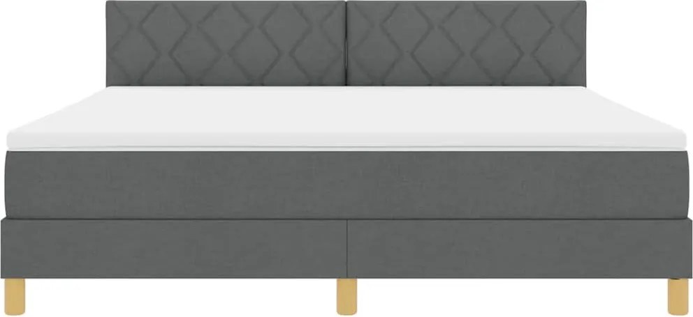 Postel s boxspringem s polštářem Tmavě šedá 180 x 200 cm textil 3339015