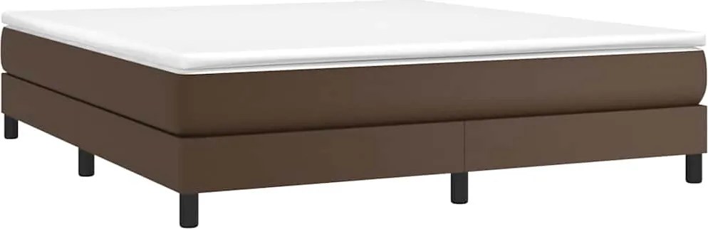 Rám postele s boxspringem hnědá 180 x 200 cm umělá kůže 3120715