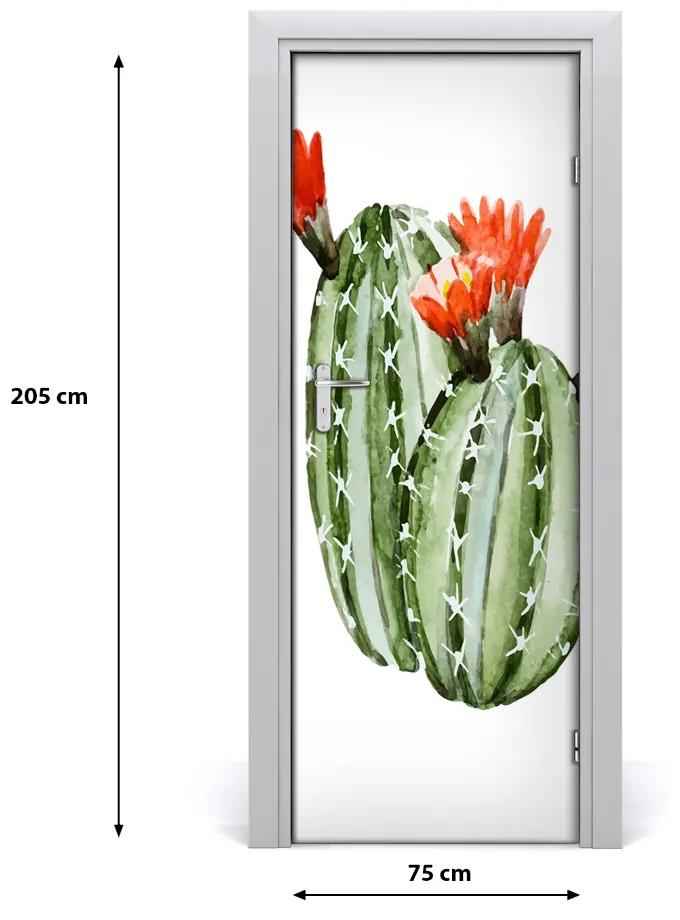 Samolepící fototapeta na dveře Kaktusy 75x205 cm