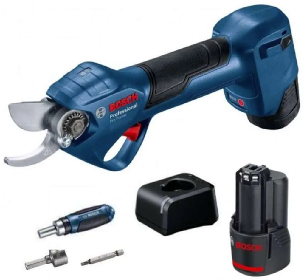 Bosch - 12V AKU nůžky na větve, 2x aku 3,0 Ah, nabíječka 06019K1021