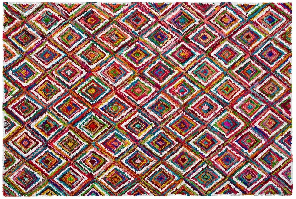 Barevný koberec s diamantovým vzorem 140x200 cm - KAISERI