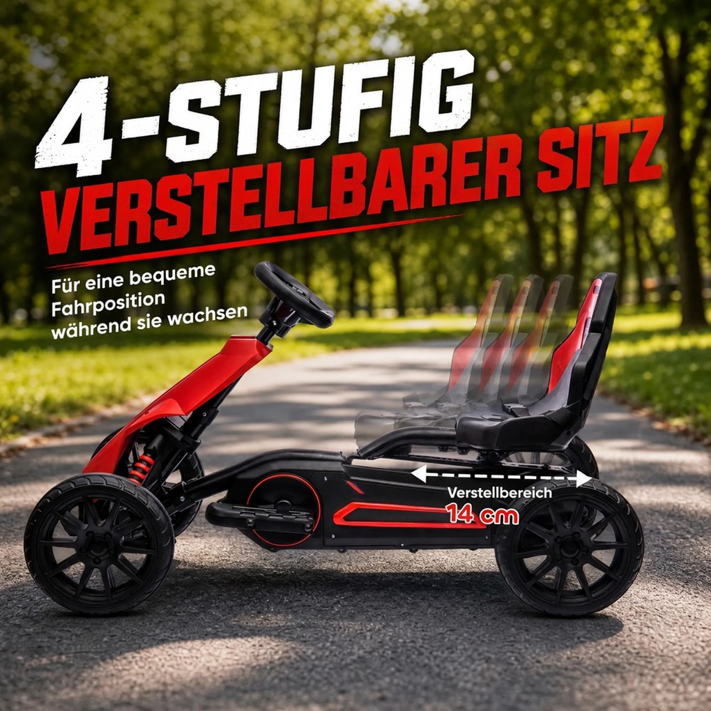 HOMCOM Elektrický Go-Kart pro Děti 3-8 Let s 12V Baterií, Nastavitelná Rychlost 3-5 km/h a Bezpečnostním Pásem, Nosnost 30 kg, Venkovní Použití, 100x…