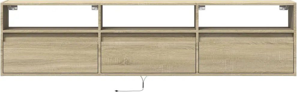 Nástěnná TV skříňka s LED dub sonoma 180 x 31 x 45 cm 3307942
