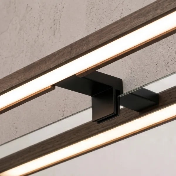 Brilagi -LED Koup osvět zrcad 3v1 WOODY MIRROR LED/12W/230V IP44 černá/dub ořech