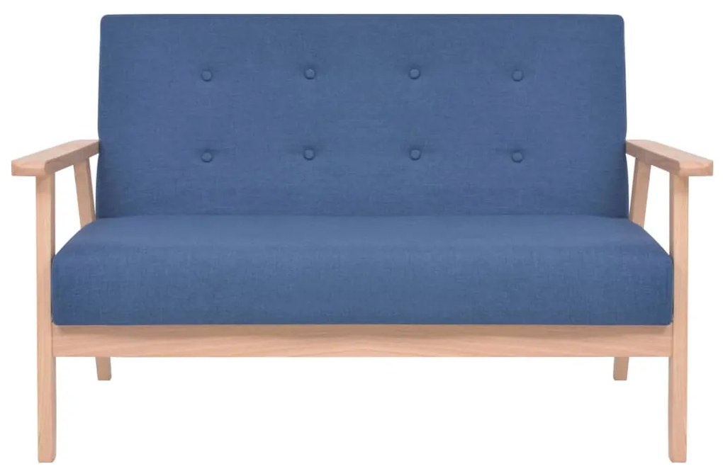 2dílná sedací souprava textilní čalounění modrá - Default Title