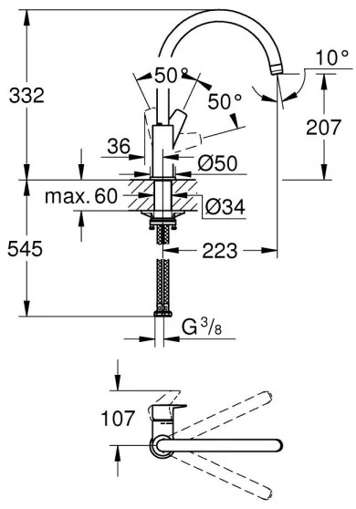 GROHE 30529001 - Dřezová baterie START EDGE lesklý chrom