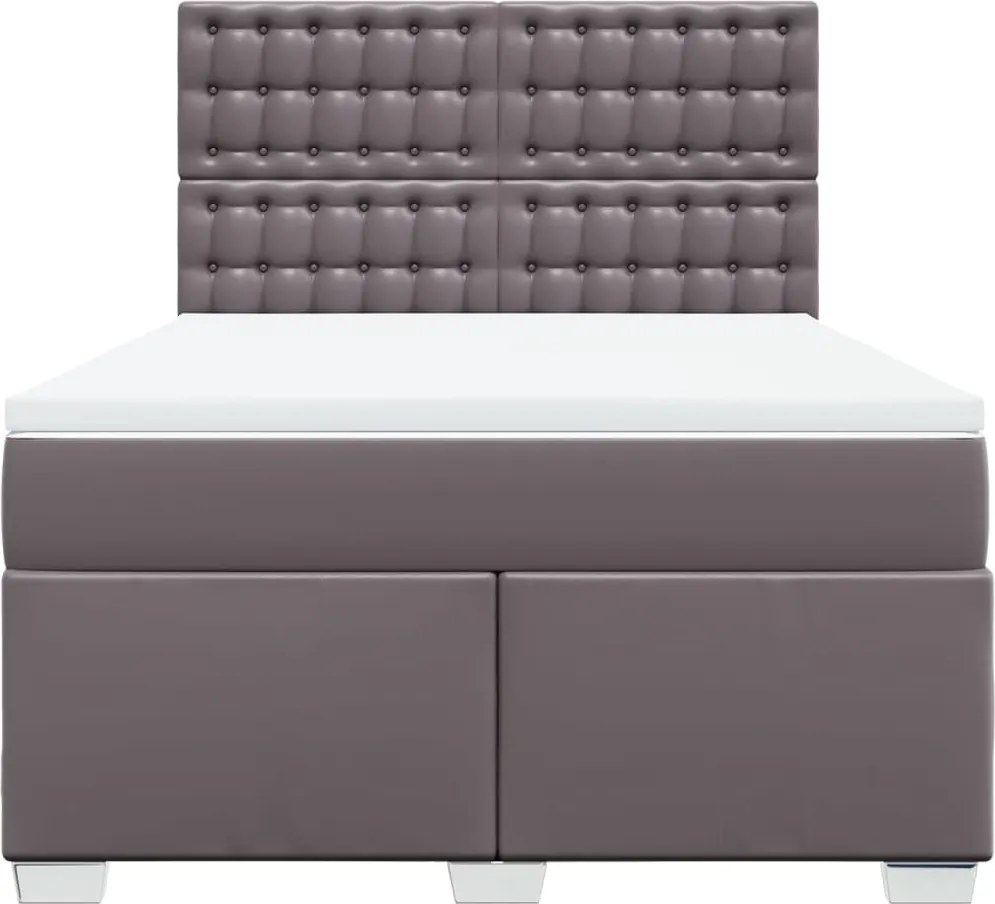 Box spring postel s matrací šedá 140x200 cm umělá kůže 3293026