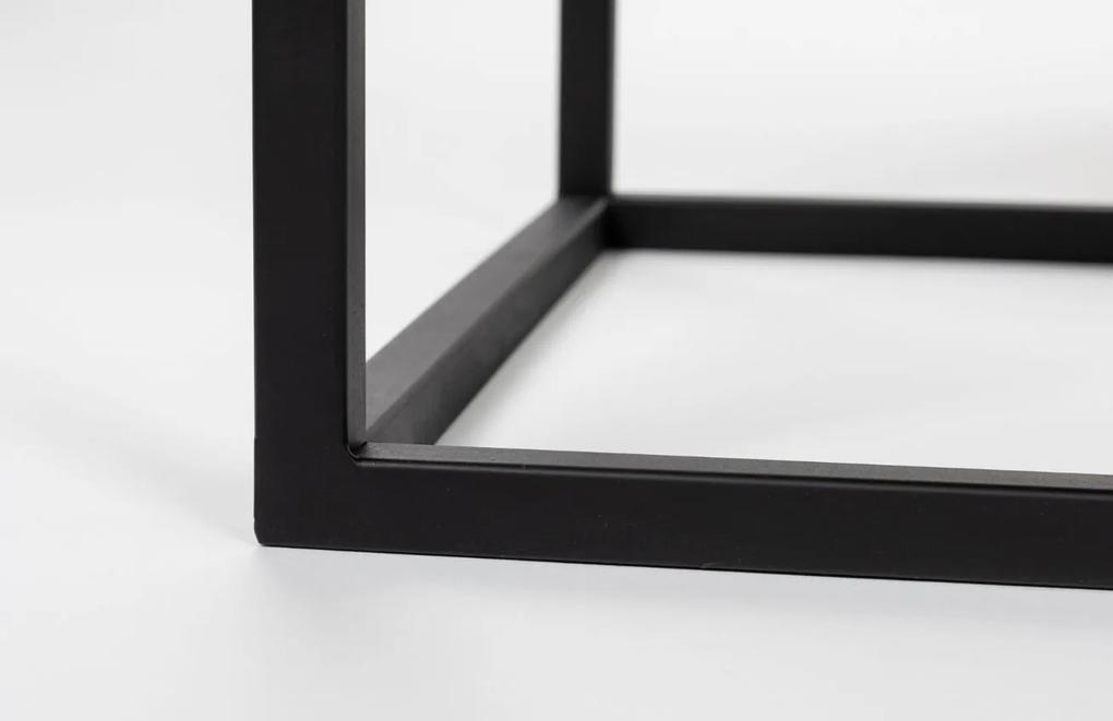 White Label Černý lakovaný TV stolek s ratanovou výplní WLL GUUJI 150 x 38 cm