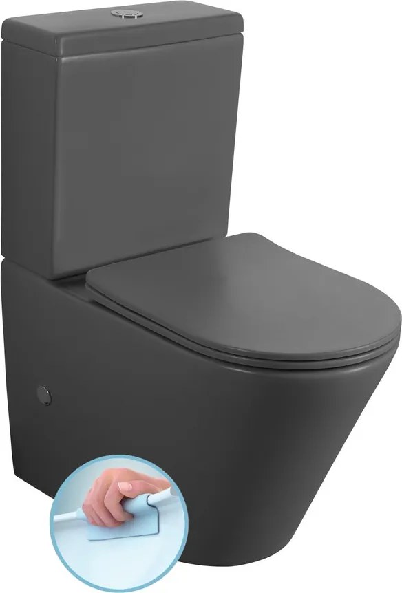 Sapho Sapho, DARIO RIMLESS WC kombi mísa s nádržkou, spodní/zadní odpad, bílá, PC1012WRGR