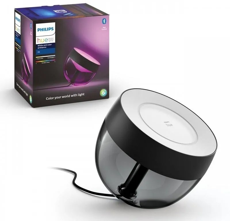 PH 8719514264489 Hue LED White and Color Ambiance Bluetooth Stolní lampa Iris 8719514264489 8,1W 570lm 2000-6500K RGB IP20 černá - PHILIPS (929002376201)