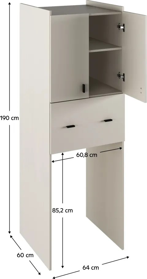 Kondela Hluboká skříňka nad pračku, kašmír, NATALI TYP 9