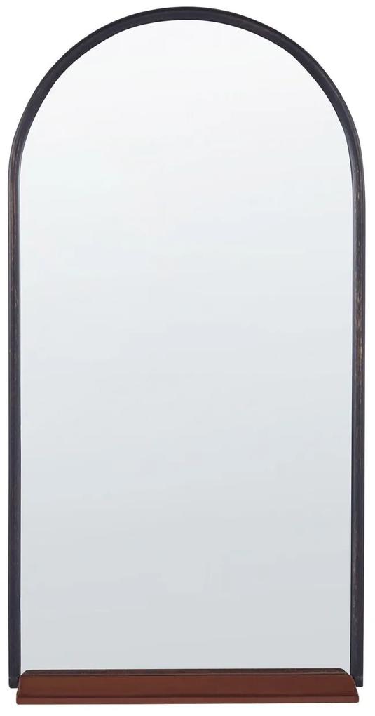 Nástěnné zrcadlo s poličkou 40 x 67 cm černé/ měděné DOMME Beliani