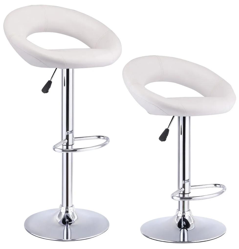 2 ks barových židlí s barvou na výběr - bílá