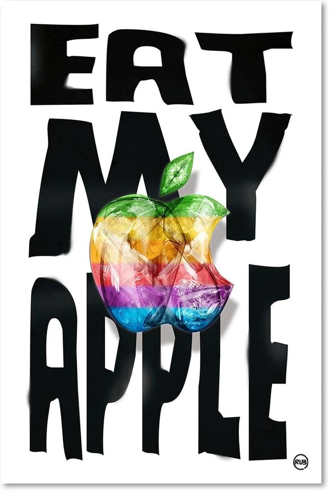 Gario Obraz na plátně Nápis a barevné razítko Apple - Rubiant Rozměry: 40 x 60 cm