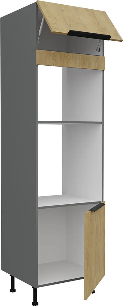CREMONA ac | vysoká skříňka 60 DPM-215 2F na vestavnou troubu a mikrovlnku | 60 cm | antracit/cremona
