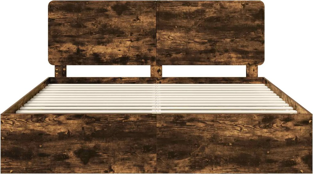 Rám postele Kouřový dub 180 x 200 cm Masivní borové dřevo 3412456