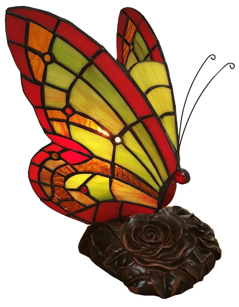 Stolní lampa Tiffany Butterfly II - 15*15*27 cm