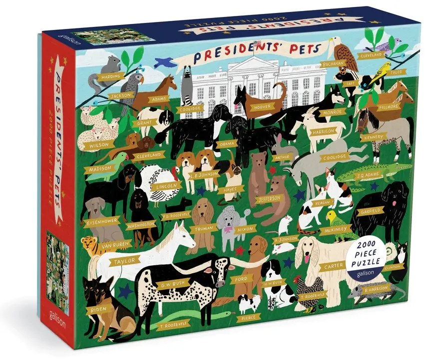 Galison Puzzle Prezidentští mazlíčci 2000 dílků