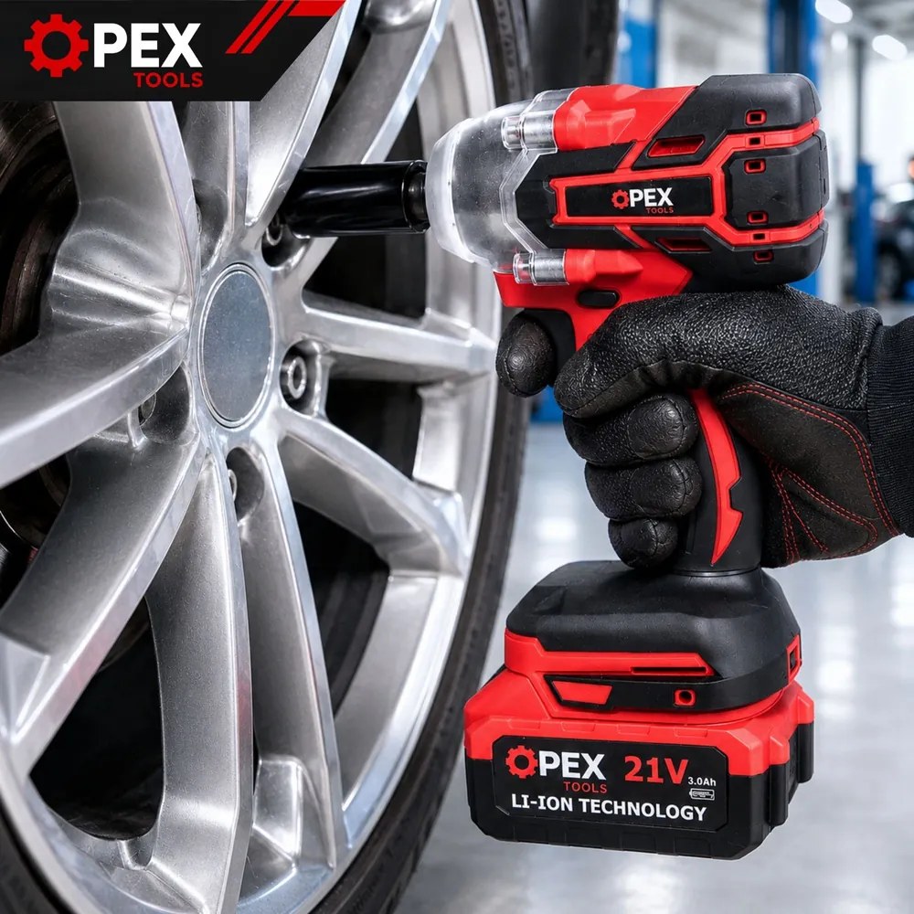OPEX TOOLS Sada 2 v 1: vrták a šroubovák + akumulátový rázový klíč, 2x aku 21 v, 3 ah