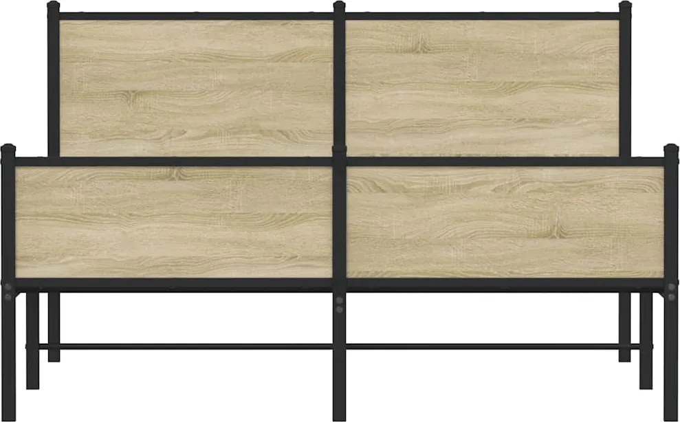Kovový rám postele bez matrace dub sonoma 150 x 200 cm 3301399