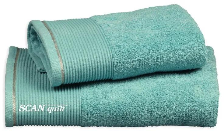 SCANquilt bavlněný ručník LUREX tyrkysová osuška 70 x 140 cm