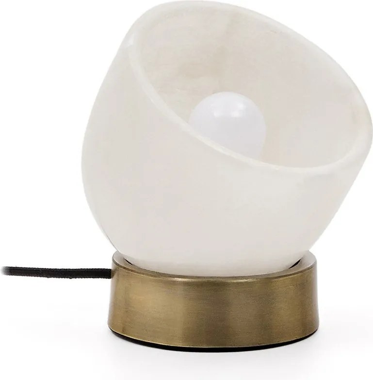 Krémová/v mosazné barvě stolní lampa (výška 17 cm) Shenli – Kave Home